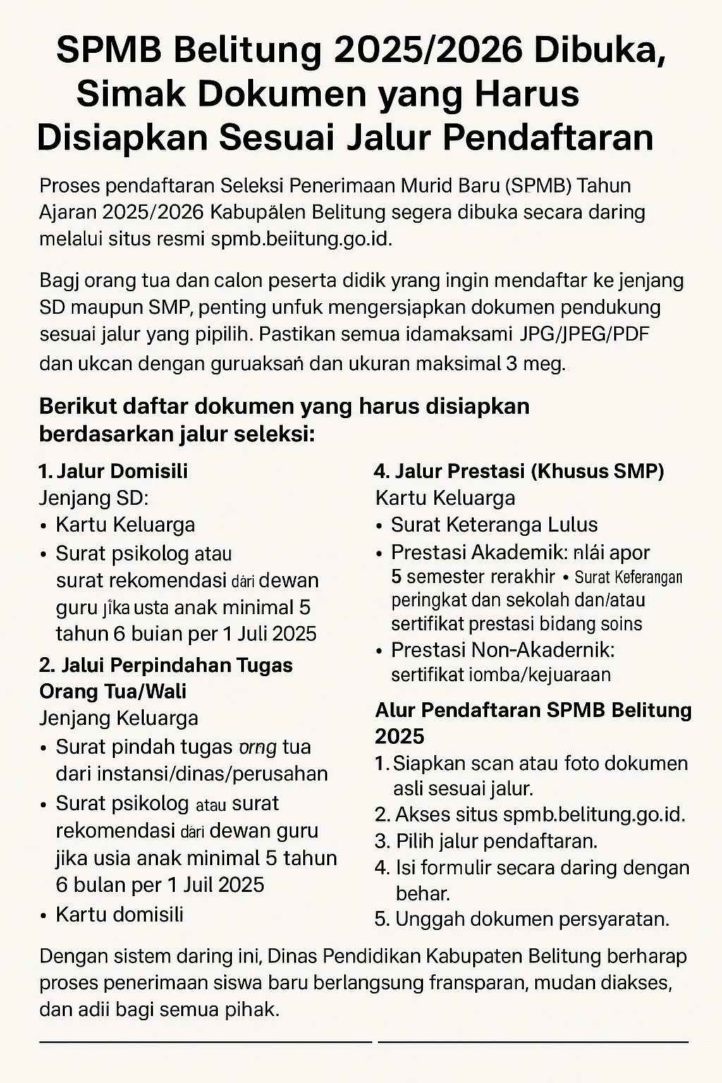 SPMB Belitung 2025/2026 Resmi Dibuka: Pendaftaran Daring, Syarat Ketat ...